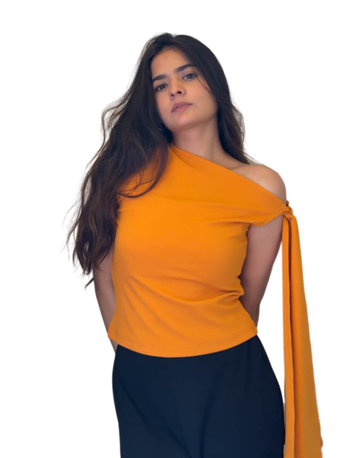 Orange Side Knot Top